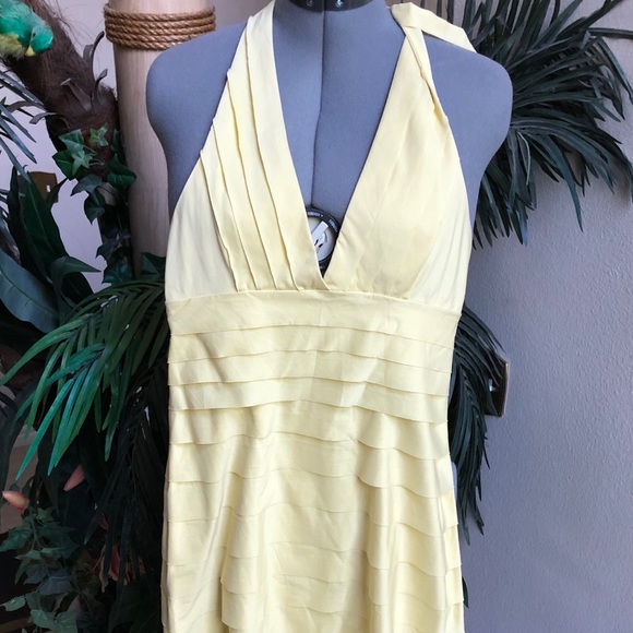 BCBGMaxAzria | Dresses | New Bcbg Yellow Backless Dress | Poshmark